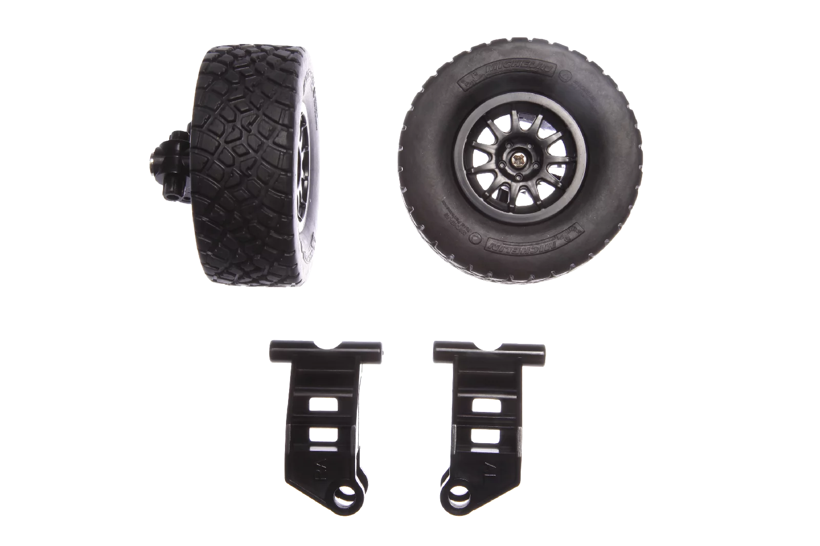 2 front wheels with steering stub axle front