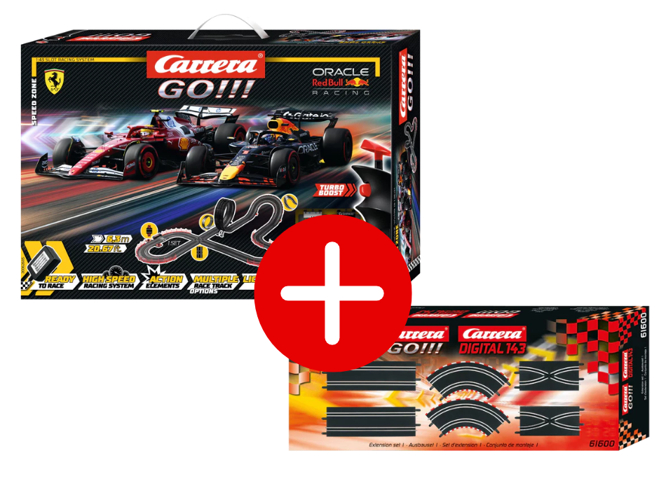 Carrera GO!!! Racing Night Edition | Speed Zone & Extension Set 1 Bundle